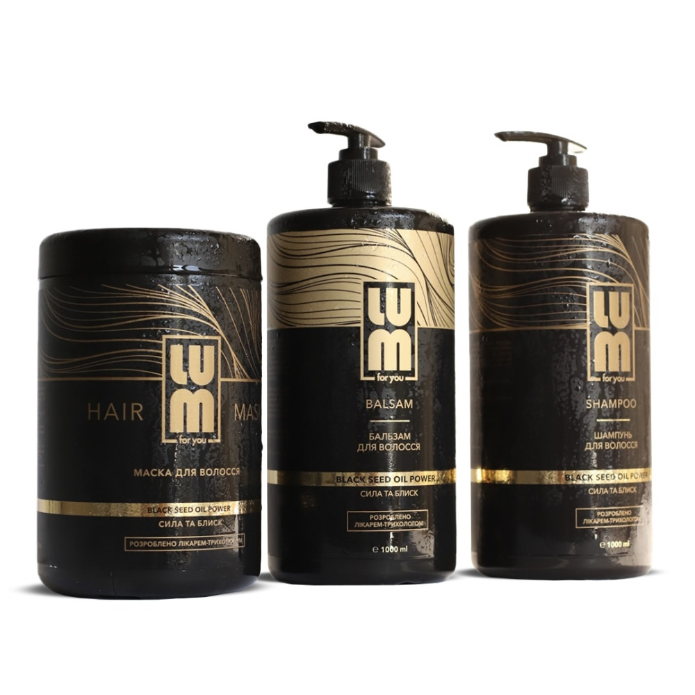 Набір LUM «1000 мл Щоденний догляд за волоссям» LUM TRIO (Шампунь ...